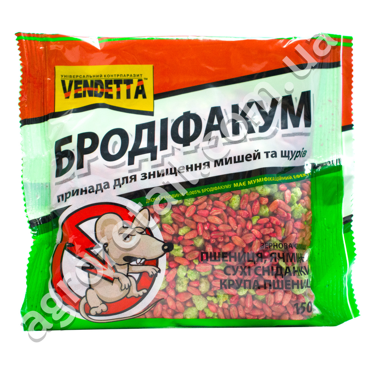 Зерновая смесь от крыс и мышей Бродифакум 150 г - купить по лучшей цене ...