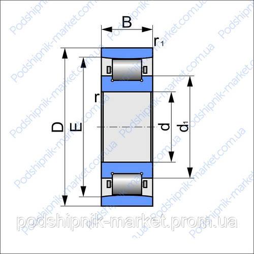 2322Л (4 ПЗ® ) подшипник радиальный роликовый с короткими ...