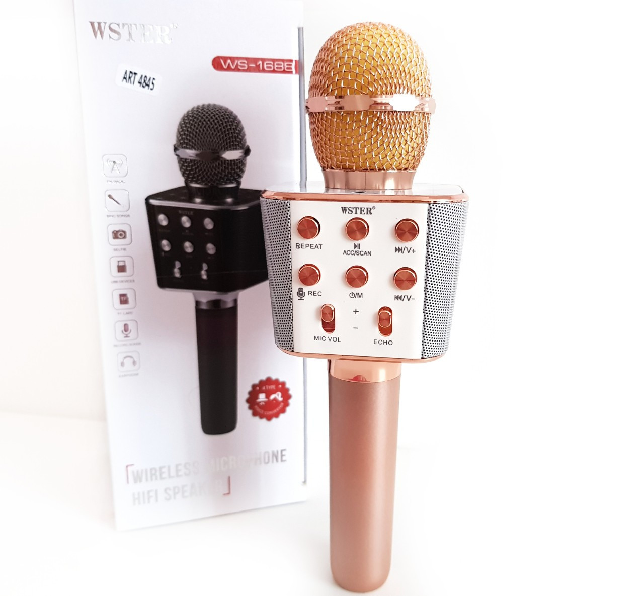 Купити 5 Темборов голосу. Мікрофон-Караоке Bluetooth WSTER WS-1688, ціна 590.40 ₴ - Prom.ua (ID ...