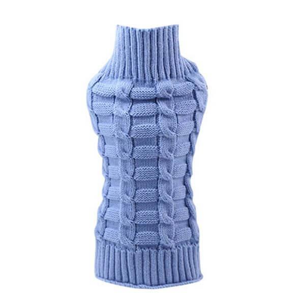 Свитер для Собак Вязанный «Делюкс», Голубой, Одежда для Собак Мелких ...