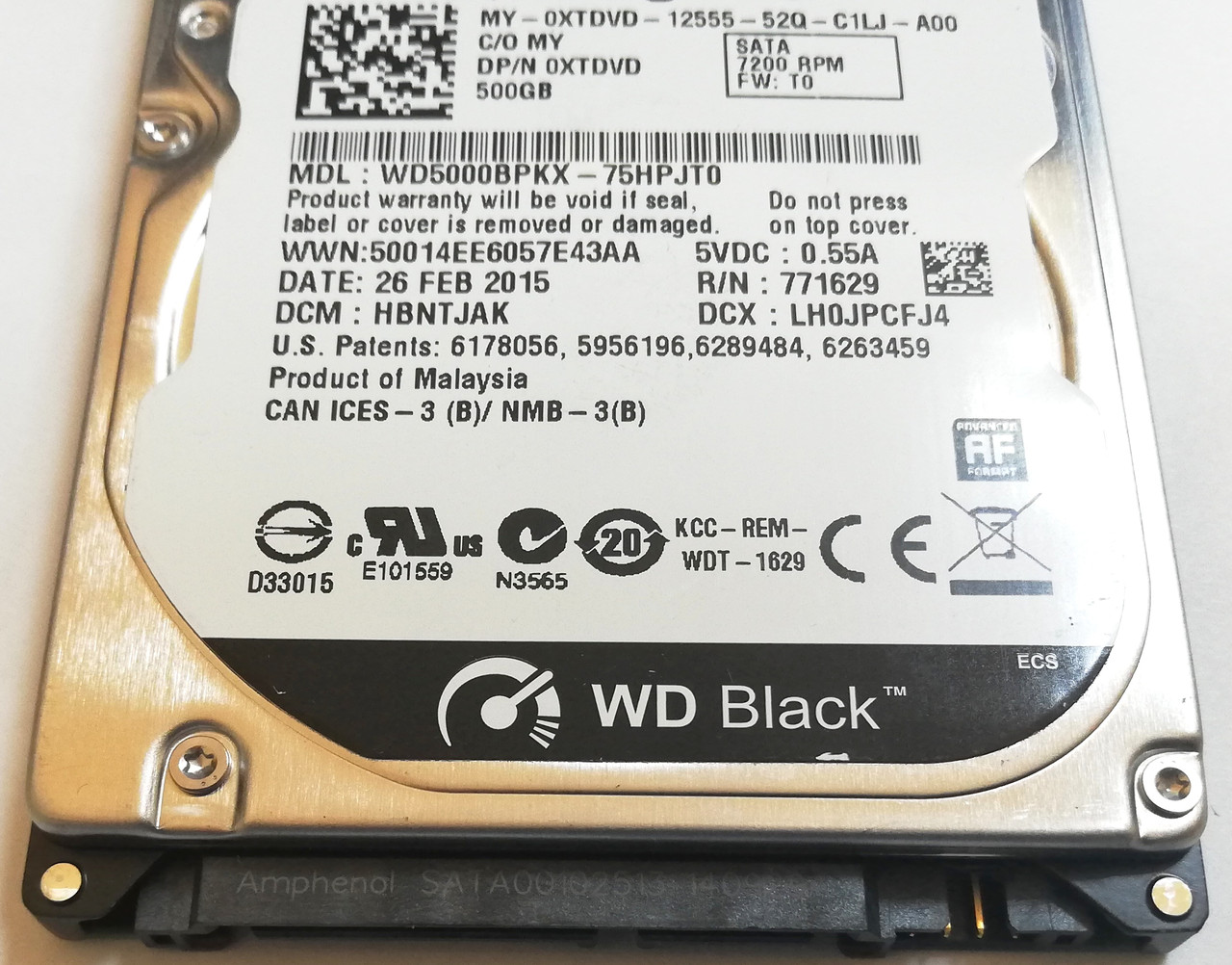 Жесткий диск для ноутбука Western Digital Black 500GB 2.5" 16MB 7200rpm ...