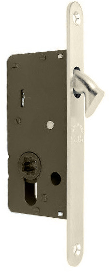 Замок туалет/ванная для раздвижных дверей SAB (с ручками) / никель ...