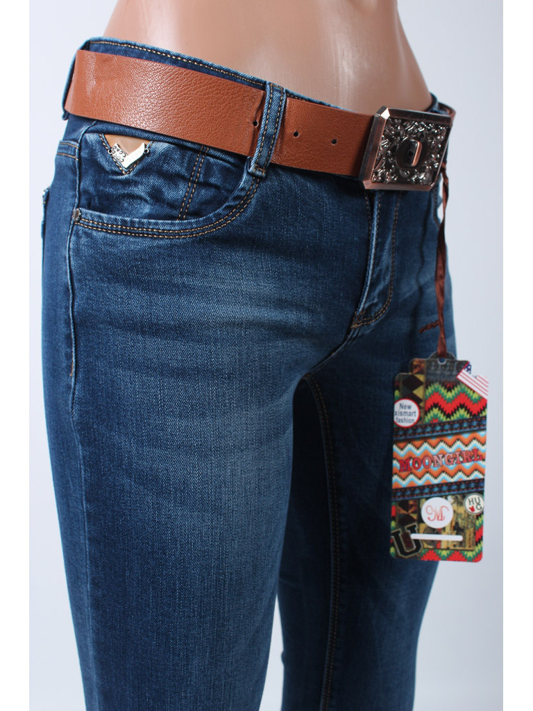 Джинси Жіночі Стрейчеві Вузькі Зсередньою Посадкою Moon Girl 6952 — Купити Недорого на Bigl Ua