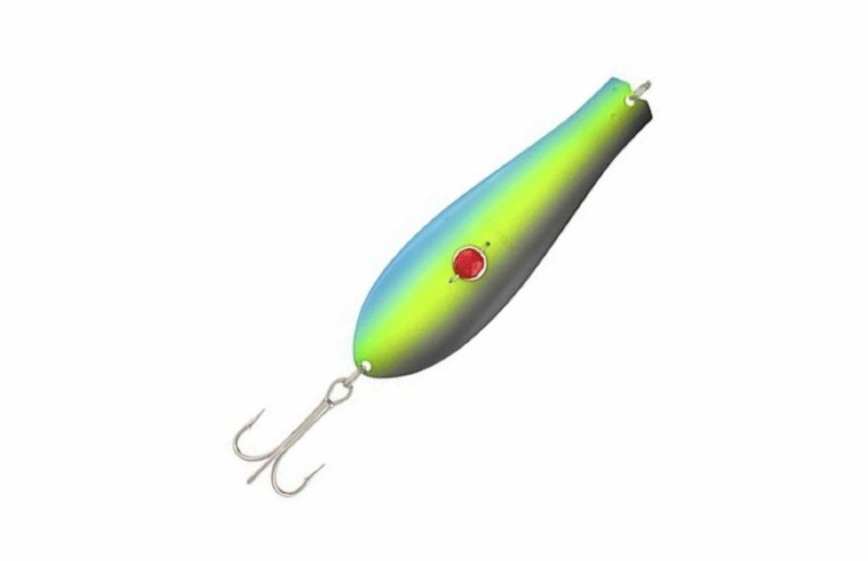 Блесна Kuusamo Professor 2 с камнем Heavy 90mm 26gr цвет Gre/FYe/BLU-S ...