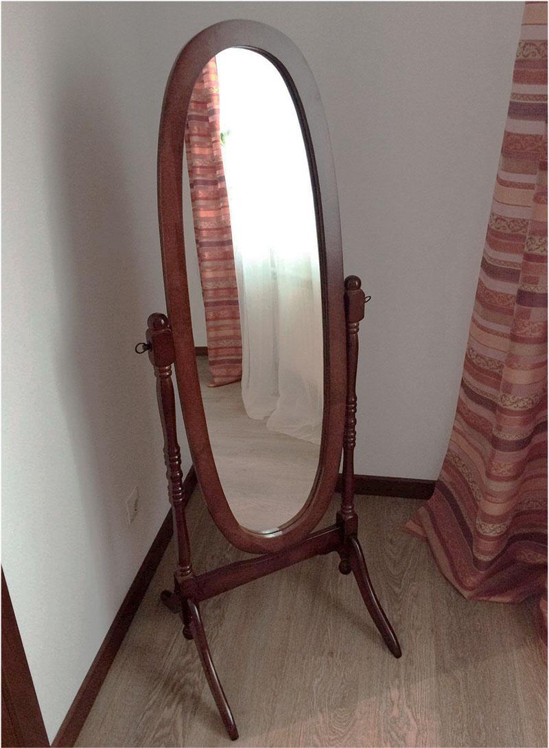 Зеркало Напольное в Деревянной Раме W-13 (MS-8007 С), Цвет Орех ...