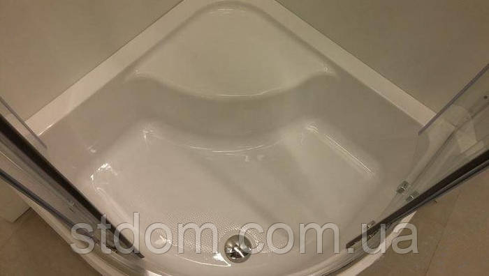 Купити Півкругла душова кабіна з піддоном 90x90 см Devit Nymfa FEN311GDEV тоноване скло, ціна ...