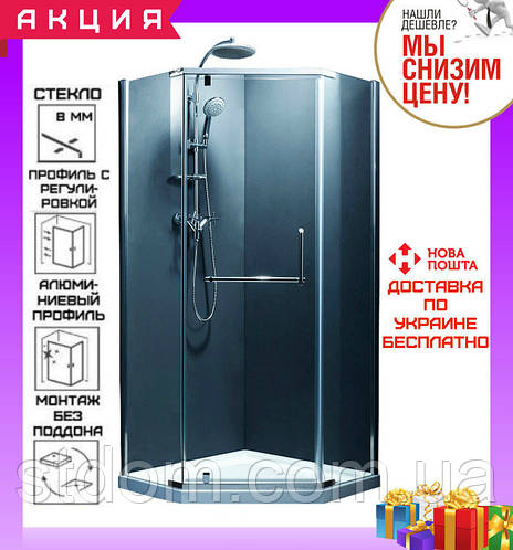 Пятиугольная душевая кабина 90x90 см Devit Comfort FEN0123 стекло прозрачное (ID#108374024 ...