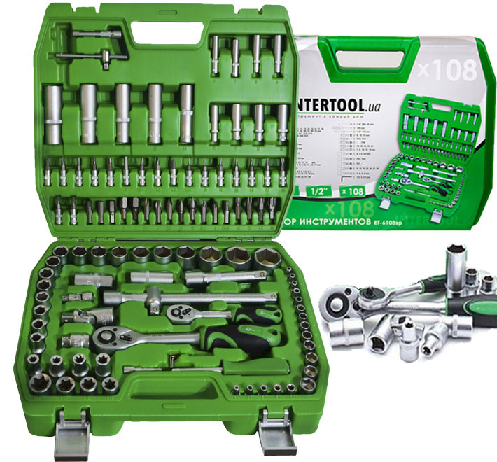 Набір інструментів 1/2" & 1/4" 108 од. INTERTOOL ET-6108SP: продаж, ціна у Харкові. Набори ...