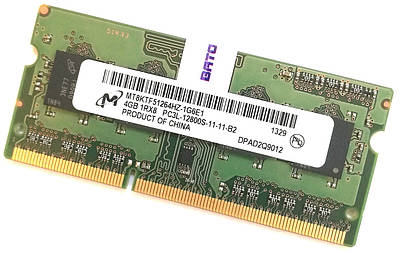 Оперативна пам'ять для ноутбука SODIMM Micron DDR3L 4Gb 1600MHz PC3L-12800S (MT8KTF51264HZ-1G6E2 ...