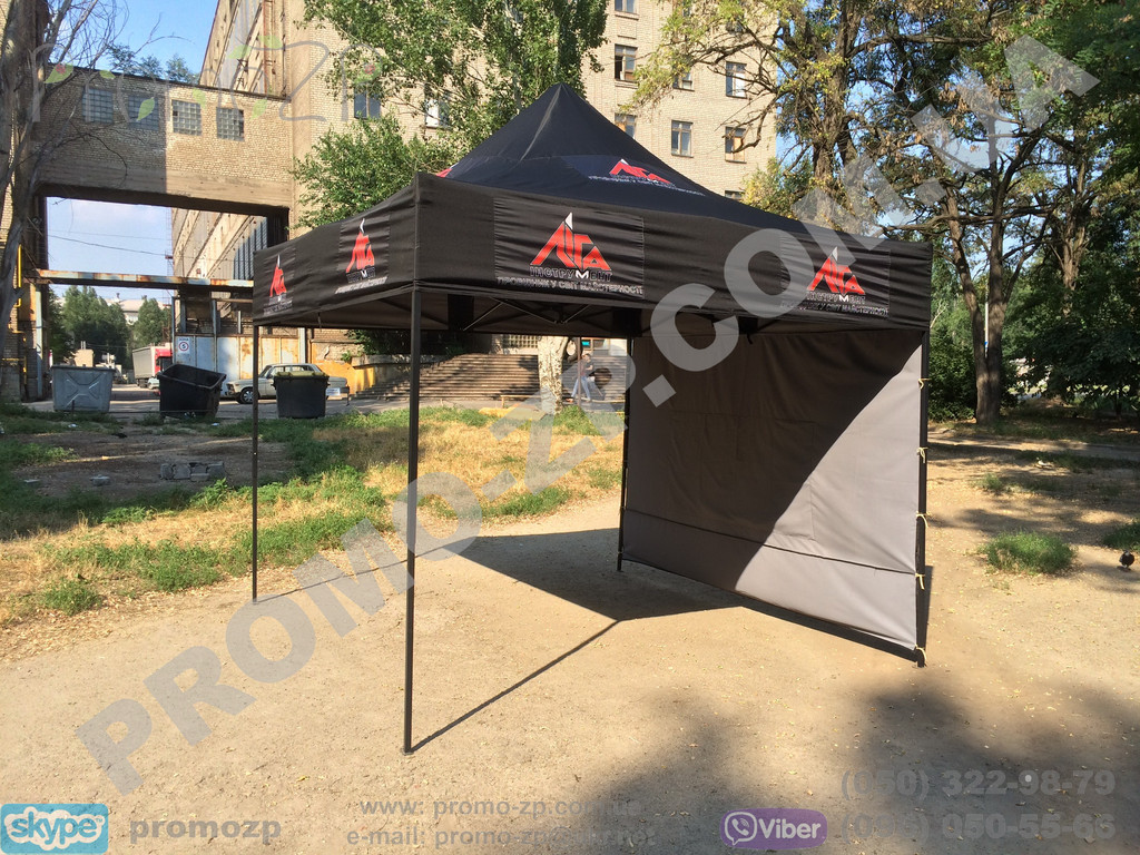 «Шатер раздвижной 3х3 черный с печатью» в портфолио компании «PromoZP»