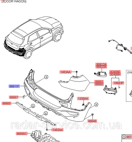 Бампер задній структура центральний кіа Стоник, KIA Stonic 2017 ...
