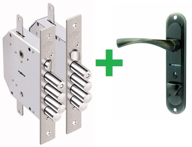 Купити Замок Ельбор граніт 1.06.42 з ручками Бронза лівий, ціна 2089 ...