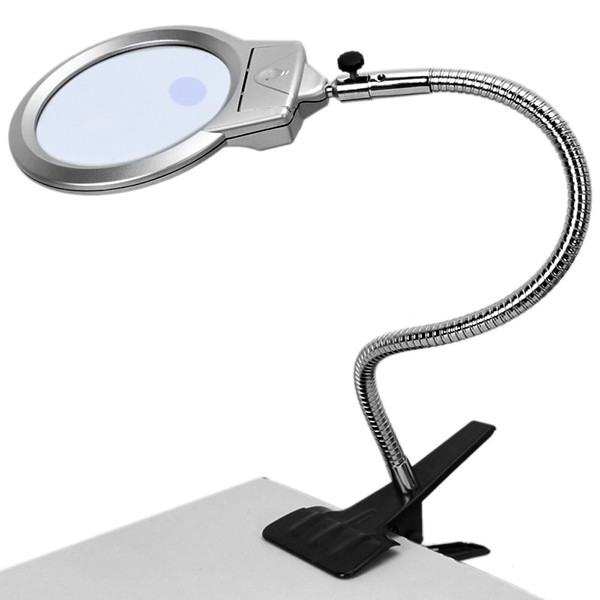Лупа настольная Magnifier MG большая лупа 130мм с подсветкой, гибкий ...