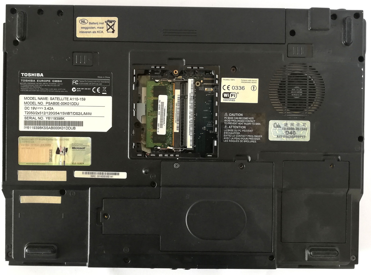 Ноутбук Toshiba Satellite A110-159 15.4" Intel Core 2 Duo T2250 1,73 ...