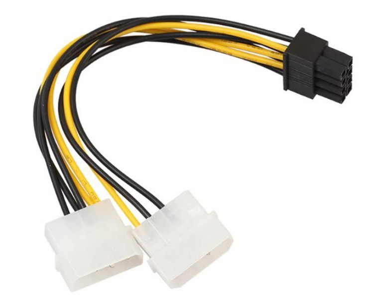 Переходник 8pin на 2x4 pin (Molex) для питания видеокарты PCI Express ...