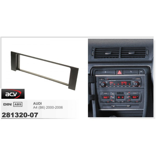 Купити Рамка для магнітоли Audi A4 (B6) (2000-2006 роки) 1 DIN /для ...