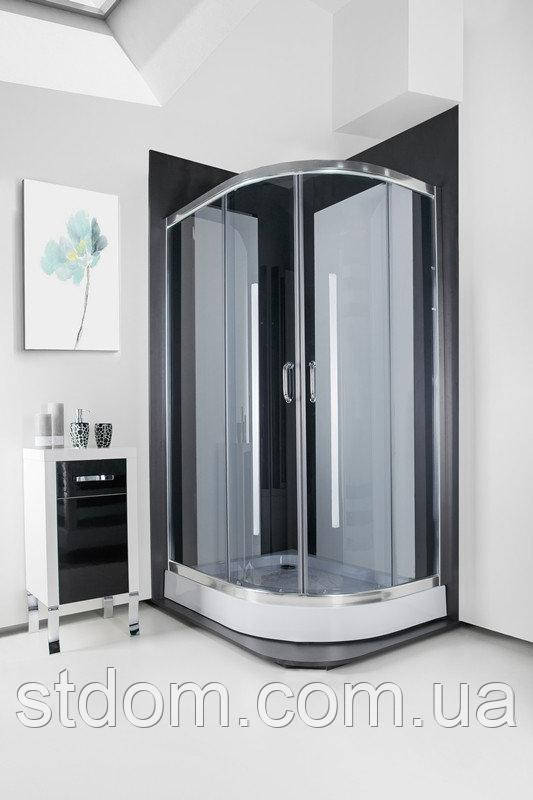 Угловая душевая кабина 115х85 см с поддоном 15 см Santeh 1115L Grey ...