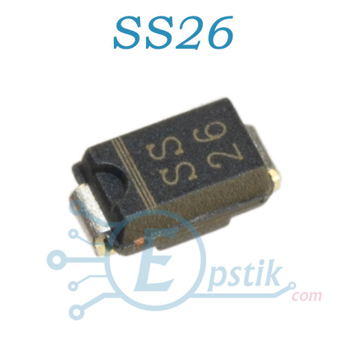 SS26, диод Шоттки, 2А, 60В, SMA: продажа, цена в Гайвороне. Диоды от ...