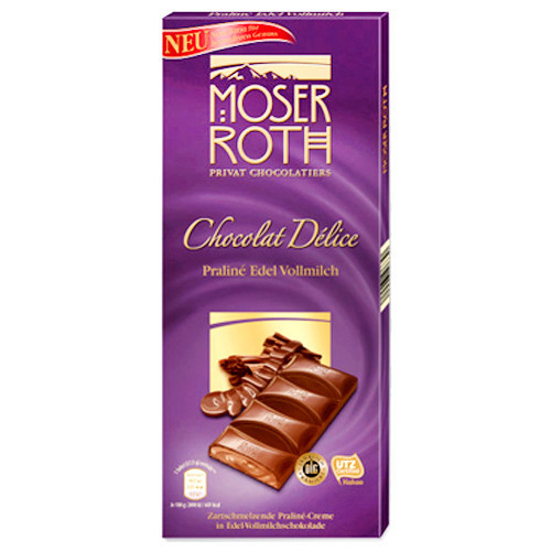 Шоколад Moser Roth Chocolat Delice PRALINE Edel Vollmilch 187.5 г, цена ...