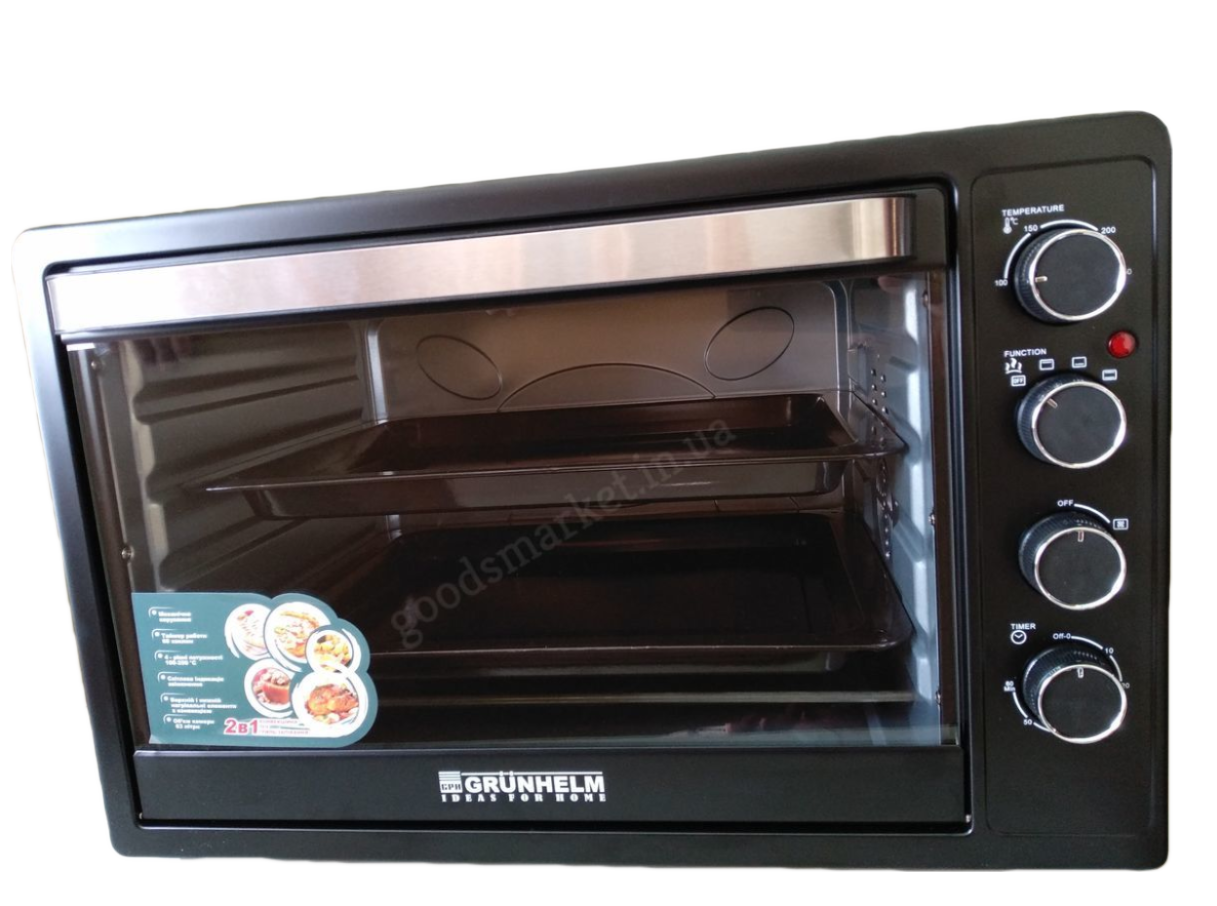 Электрическая духовка 63 литра с конвекцией, двумя протвинями, 2200Вт ...