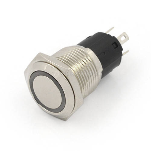 HQ16N/F11Z-12V-B Кнопка антивандальна 16мм; метал.; вологозахищена ...