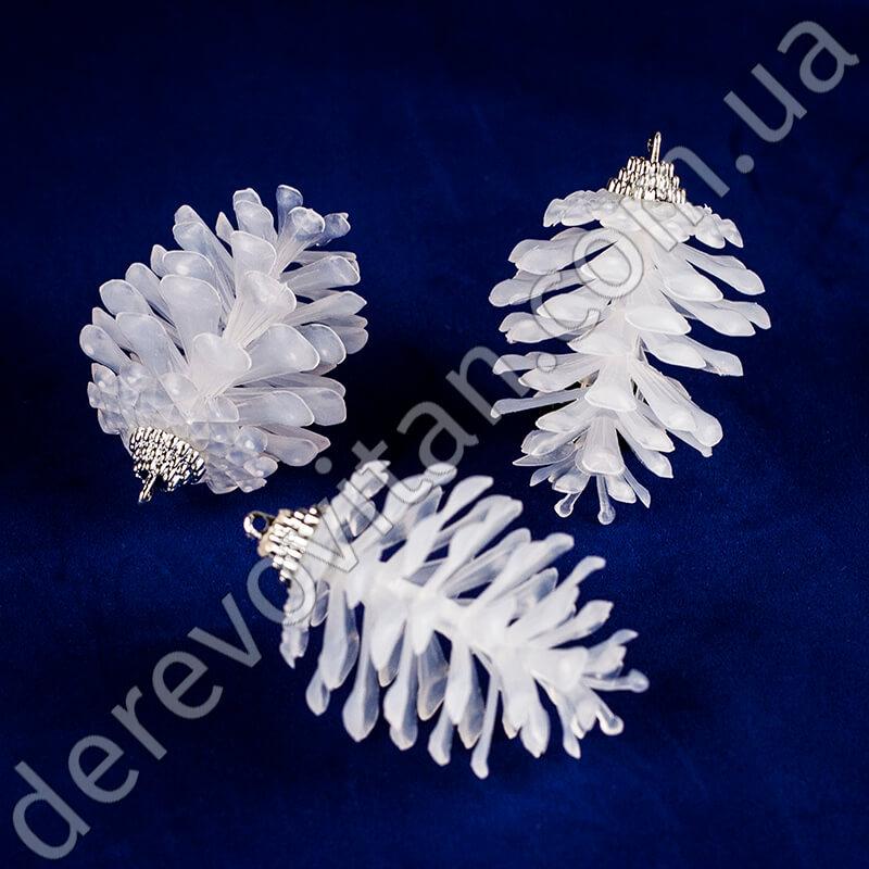 Ялинкова іграшка Шишка соснова біла пластик Id 1059575495 цена 35 ₴ купить на Prom Ua