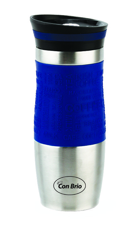 Термокружка Con Brio CB-364, 380 мл, нержавіюча сталь, герметична, синя ...