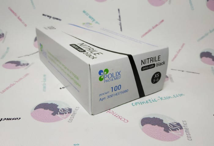 Купити Polix PRO&MED Рукавички нітрилові чорні XS/Extra Safe BLACK (100 ...