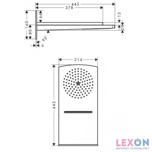 Купить Верхний душ Hansgrohe Raindance Rainfall 180 AIR 2jet 28433400 ...