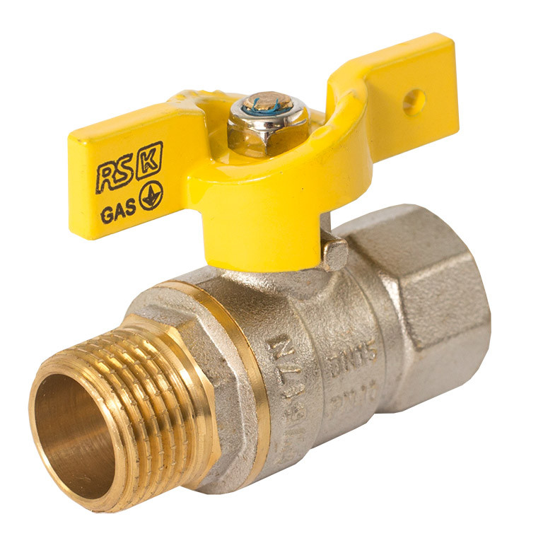 Кран шаровый для газа 3/4" НВ желтая бабочка СW 617 Original RSk Италия ...