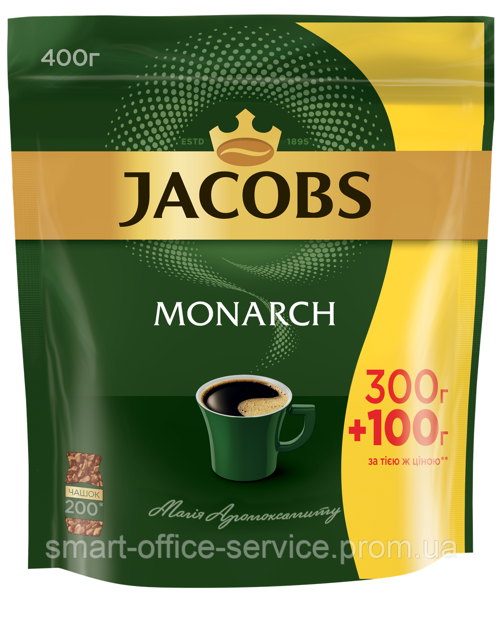 Купить Кофе растворимый Jacobs Monarch, 400г , пакет, ТМ Jacobs Monarch ...