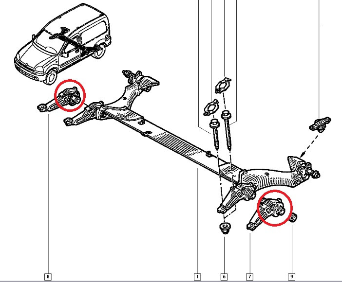 Сайлентблок заднего рычага Renault Kangoo I. Производитель Hutchinson ...
