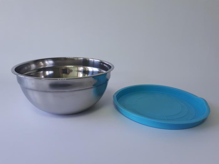 Купити Миска кухонна з нержавіючої сталі глибока з кришкою D 28 Cm H 12 5 Cm 5 літра для їдальні