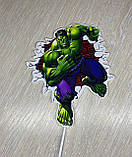 Топпер Халк, Пластиковый топпер с принтом Халка, Зеленый Халк на торт ...