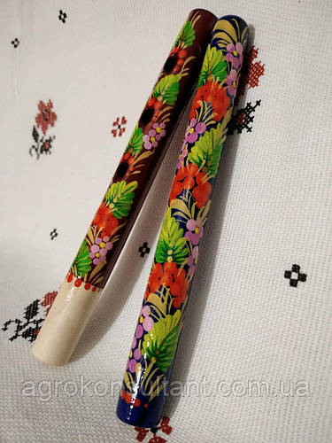 Купить Деревянная флейта дудочка с Петриковской росписью/Wooden flute ...