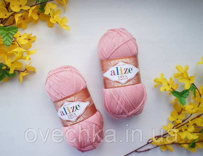 Пряжа Alize Diva Stretch 363 светло-розовый, цена 75 грн - Prom.ua (ID#1075562500)