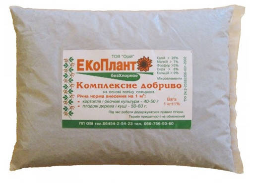 Купить Комлексное удобрение Экоплант P-5%, K-28%, Mg-7%, Ca-9%, S-8%, 1 ...