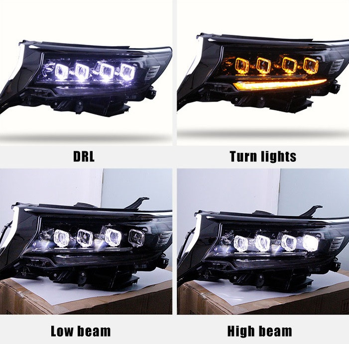 Передние фары Toyota Prado 150 (2018+) тюнинг Led оптика стиль BUGATTI ...