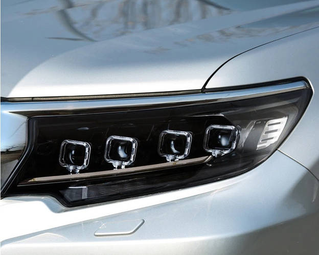 Передние фары Toyota Prado 150 (2018+) тюнинг Led оптика стиль BUGATTI ...