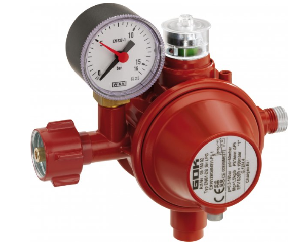 Регулятор давления газа GOK для газового баллона EN61-DS 1,5 кг/час 29 ...