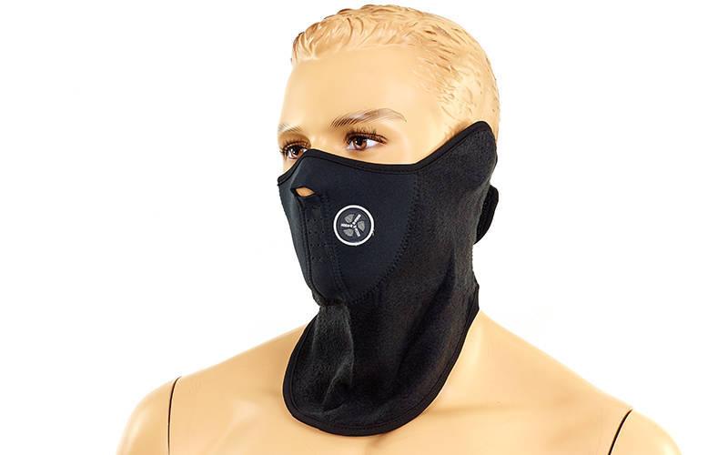 Маска полулицевая ветрозащитная для лица и шеи M-3964-BK (неопрен,флис ...