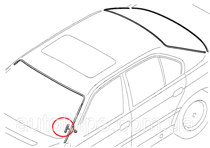 Кліпса кріплення молдинга біля лобового скла BMW E38 / ОЕМ: 51318125892 ...