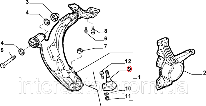 Шаровая опора Fiat Doblo "косая" ch5023343> Оригинал (Fiat/Alfa/Lancia ...