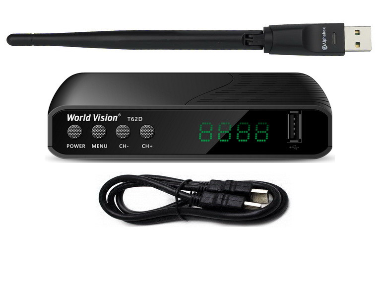 Т2 тюнер World Vision T625D2 + Wi-Fi адаптер MT7601 5dB + HDMI кабель ...
