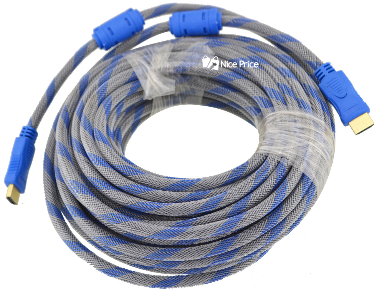 Кабель HDMI - HDMI 1080p позолоченный усиленный в обмотке 15 метров ...