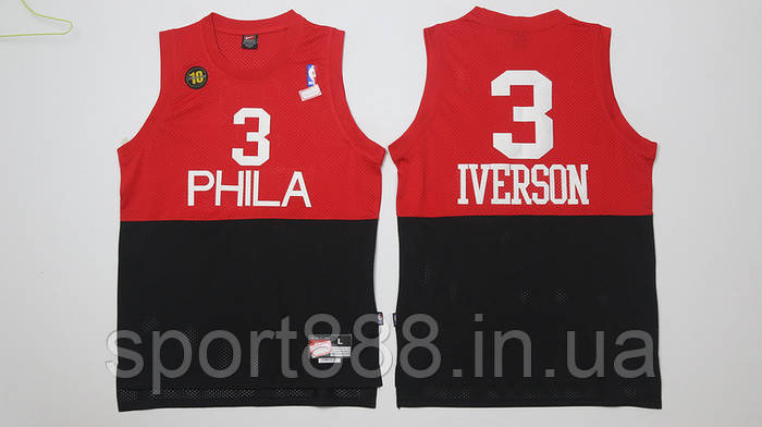 Вышивка майка Allen Iverson №3 (Айверсон) команда Philadelphia 76ers ...