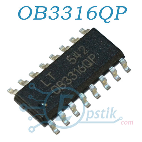 OB3316QP, контроллер CCFL подсветки, SOP16: продажа, цена в Гайвороне. Интегральные микросхемы ...