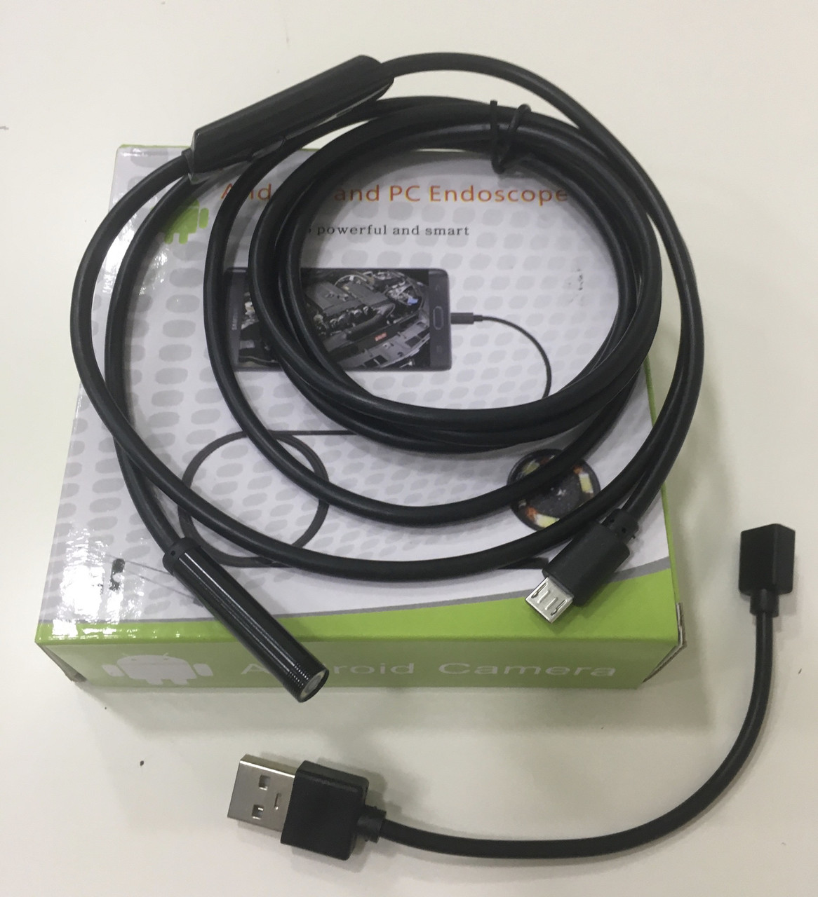 Эндоскоп, гибкая камера с подсветкой USB/microUSB , 1,5 м: продажа ...