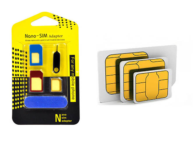 Купить Универсальный Переходник NANO-SIM Для Сим Карты Набор + Скрепка ...