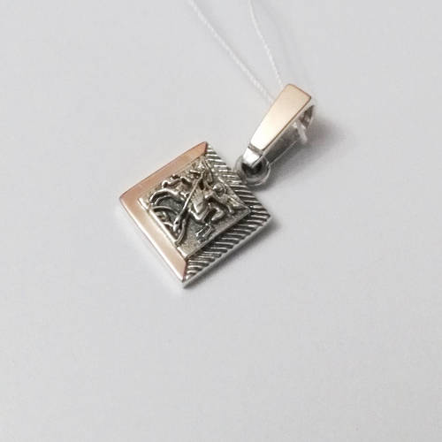 Купить Серебряный кулон с изображением Святого Георгия Победоносца и ...